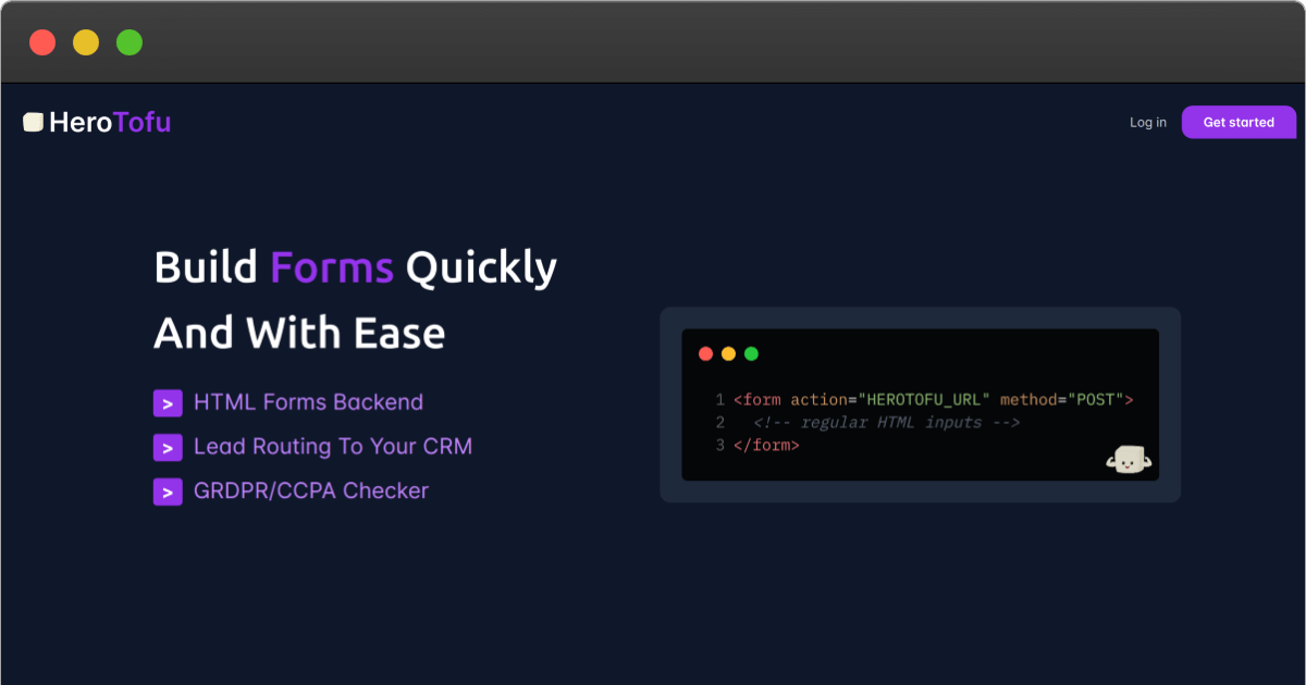 HTML form endpoints for any developer - easy form backend